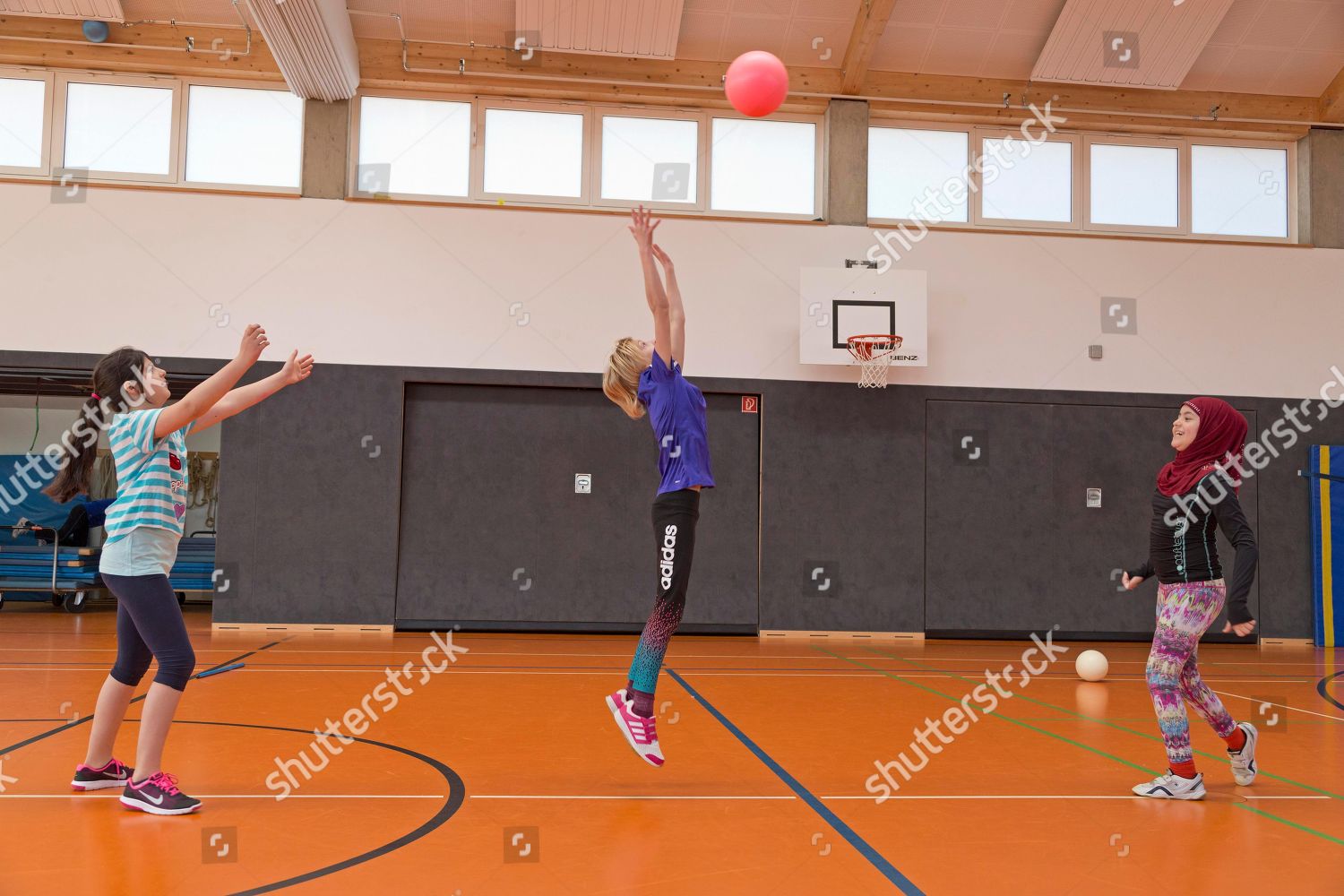 Model Released Students Playing Ball Gym Editorial Stock Photo - Stock ...