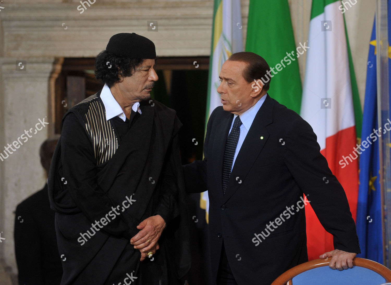 Colonel Muammar Gaddafi Italian Prime Minister Editorial Stock Photo ...