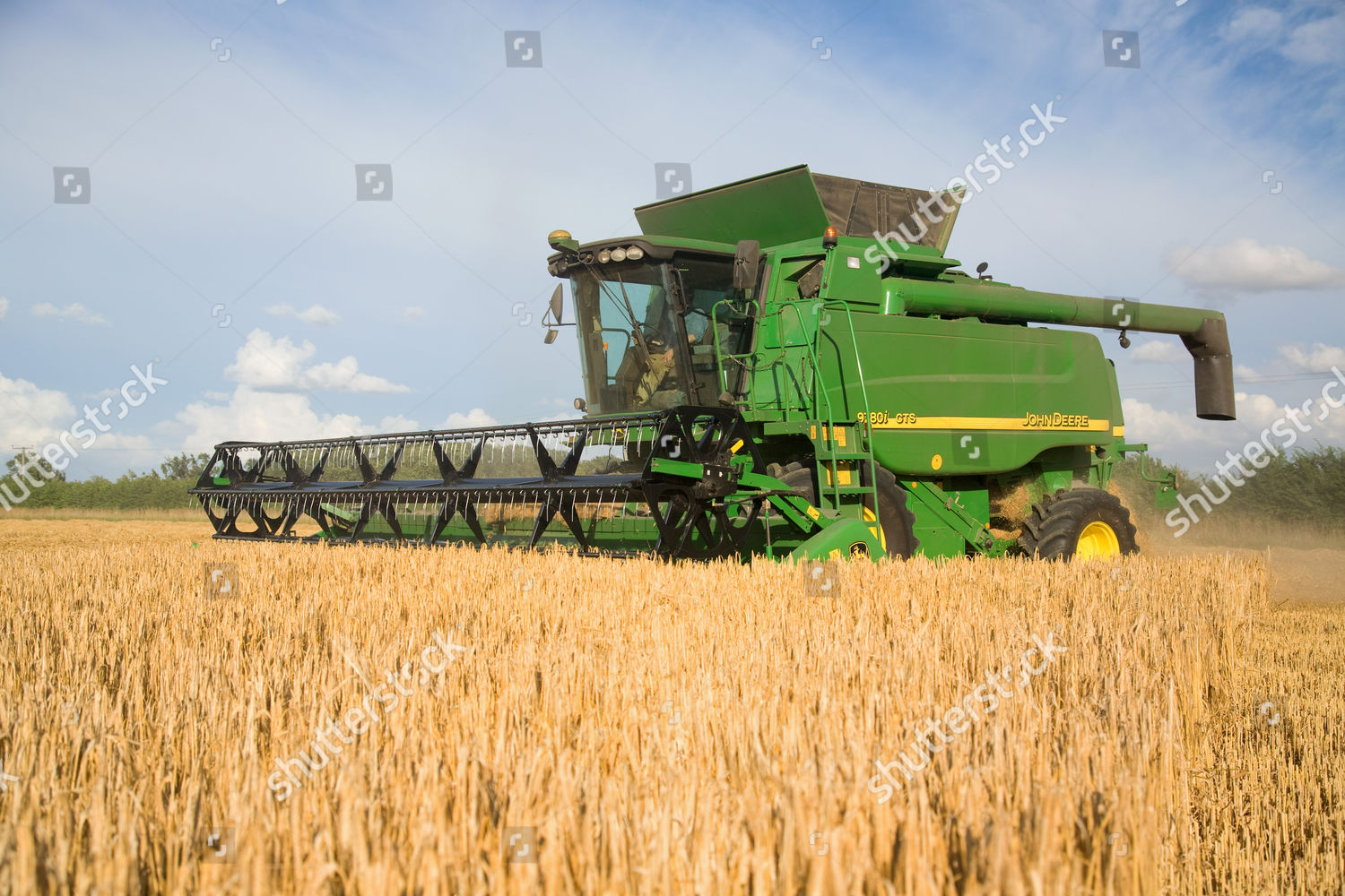 John Deere Combine Harvesting Barley Editorial Stock Photo - Stock ...