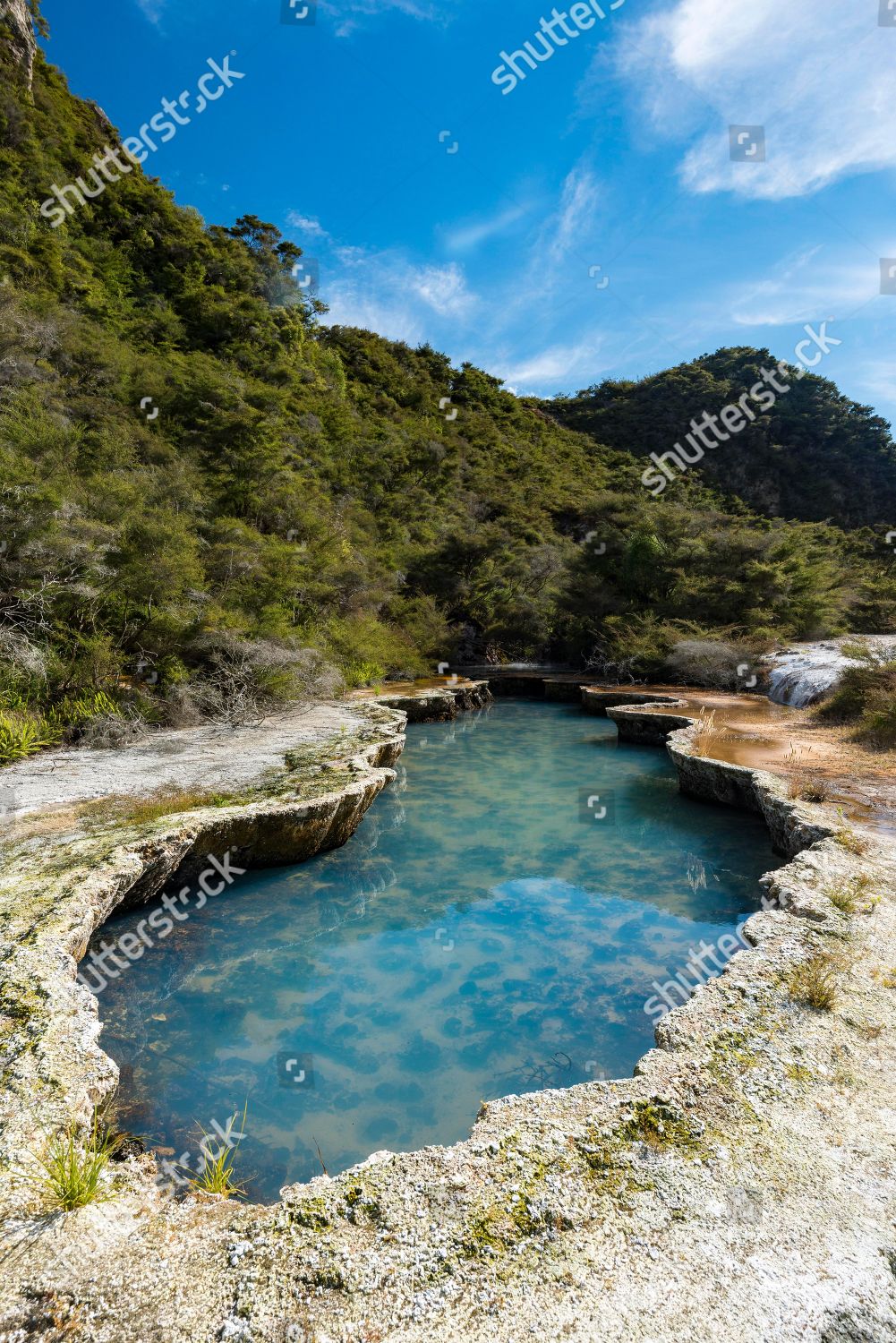 Blue Pool Geothermal Source Waimangu Volcanic Editorial Stock Photo ...