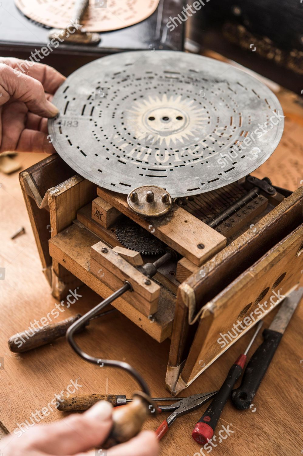Model Released Barrel Organ Manufacture Perforated Editorial Stock ...