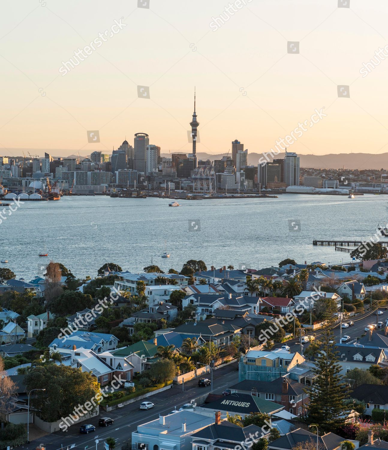Waitemata Harbour Sky Tower Skyline Skyscrapers Editorial Stock Photo ...