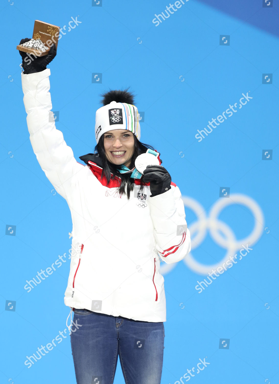 Silver Medalist Anna Veith Austria Poses Editorial Stock Photo - Stock ...