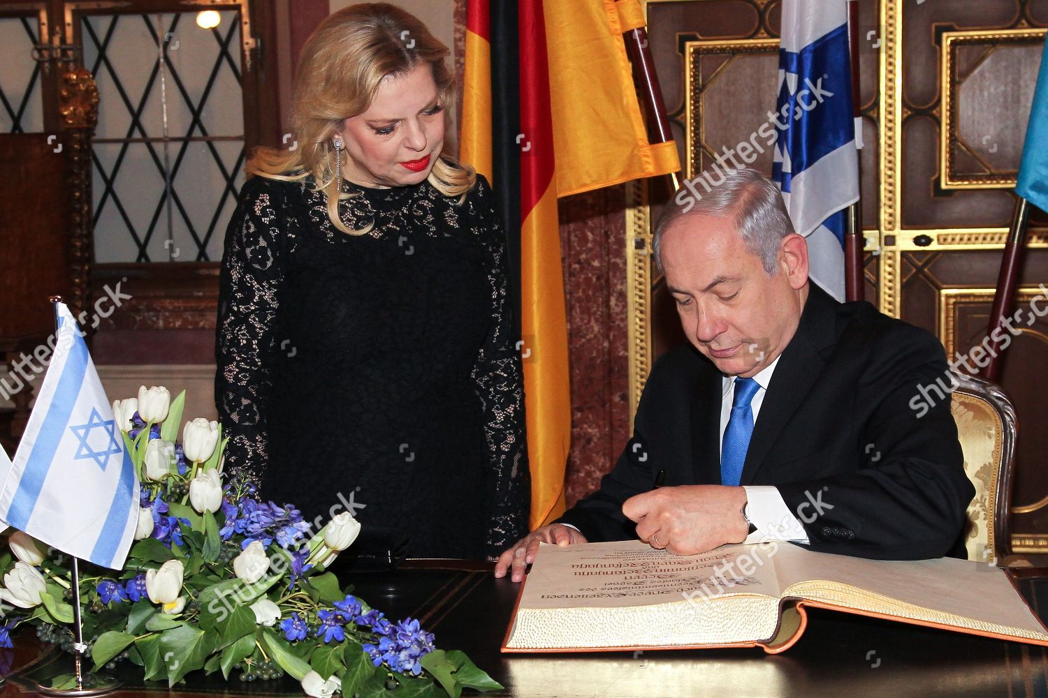 Benjamin Netanyahu Mit Ehefrau Sara Netanyahu Editorial Stock Photo ...
