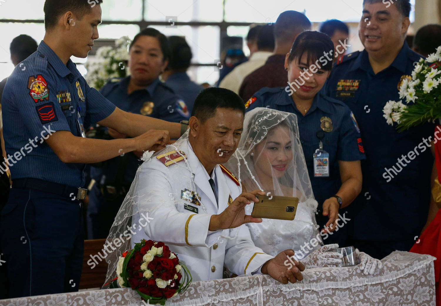 Filipino Police Officer His Fiance C Editorial Stock Photo - Stock ...