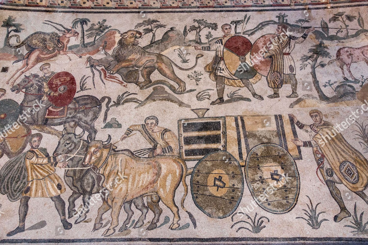 Ancient Roman Floor Mosaic Passage Large Editorial Stock Photo - Stock ...