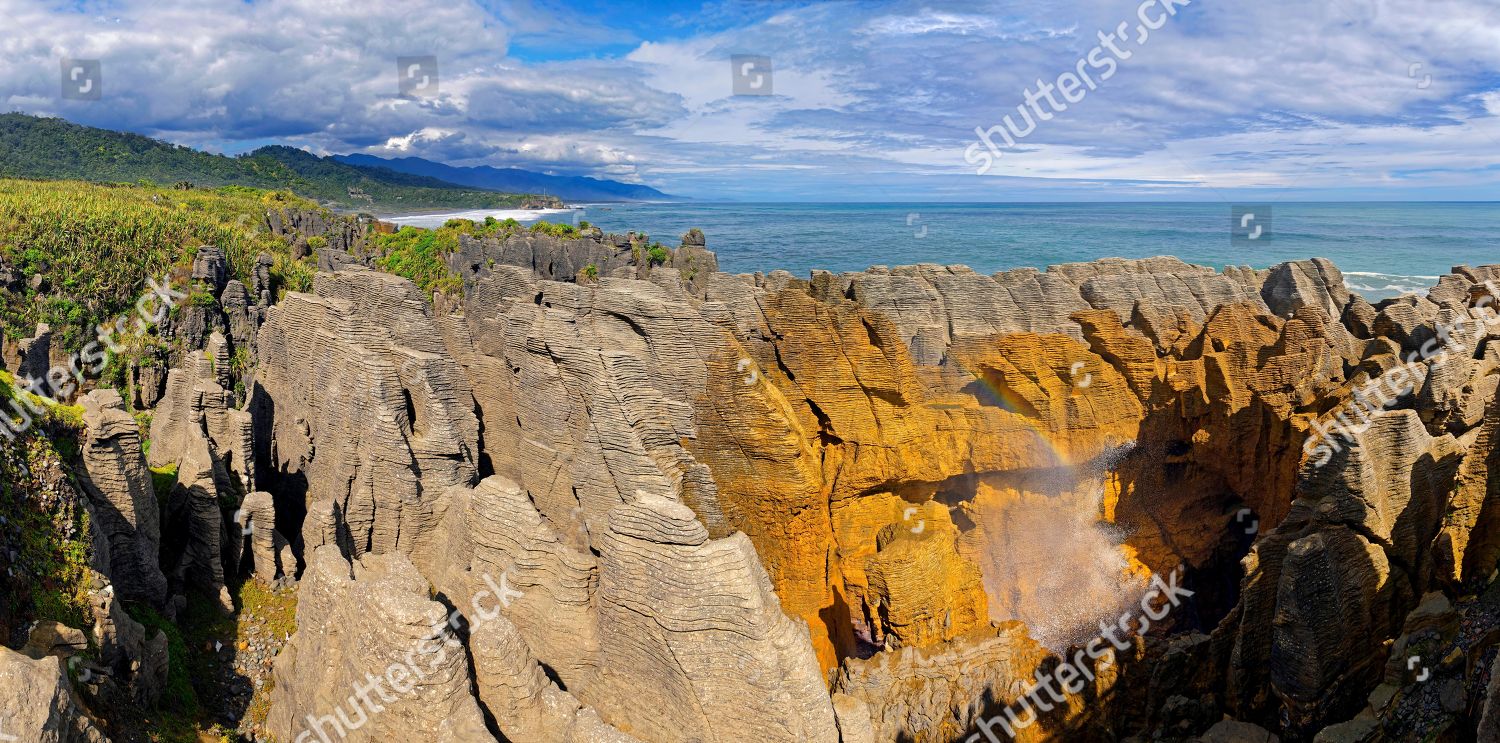Pancake Rocks Bizarre Limestone Cliffs Paparoa Editorial Stock Photo ...