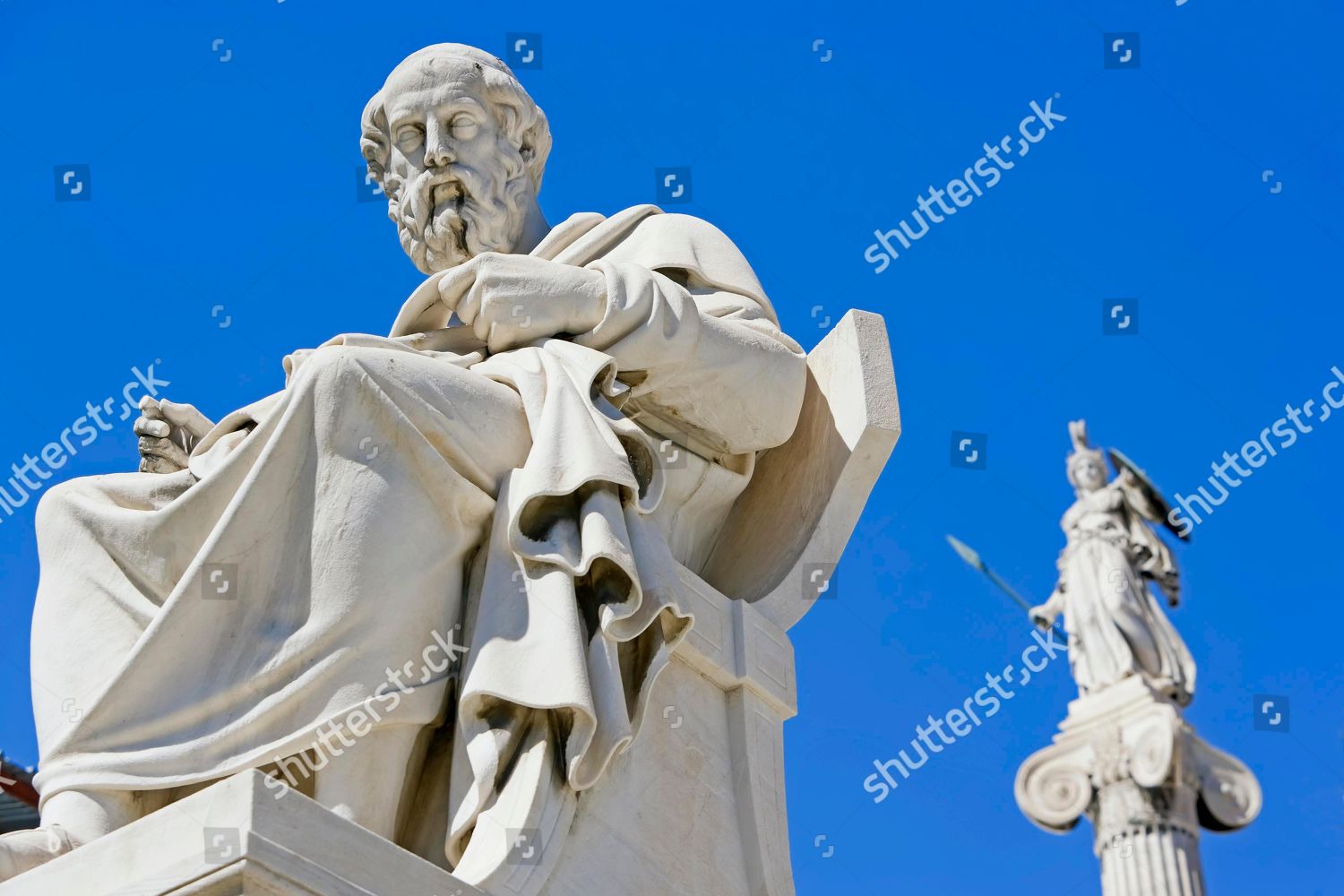Statues Socrates Athena Academy Athens Athens Editorial Stock Photo ...