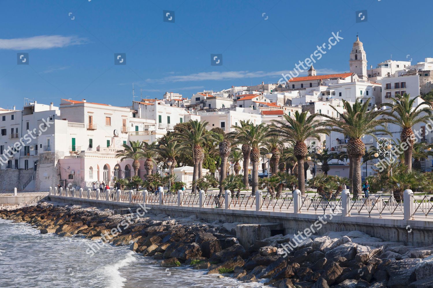 Piazza Kennedy Historic Centre Vieste Gargano Editorial Stock Photo ...