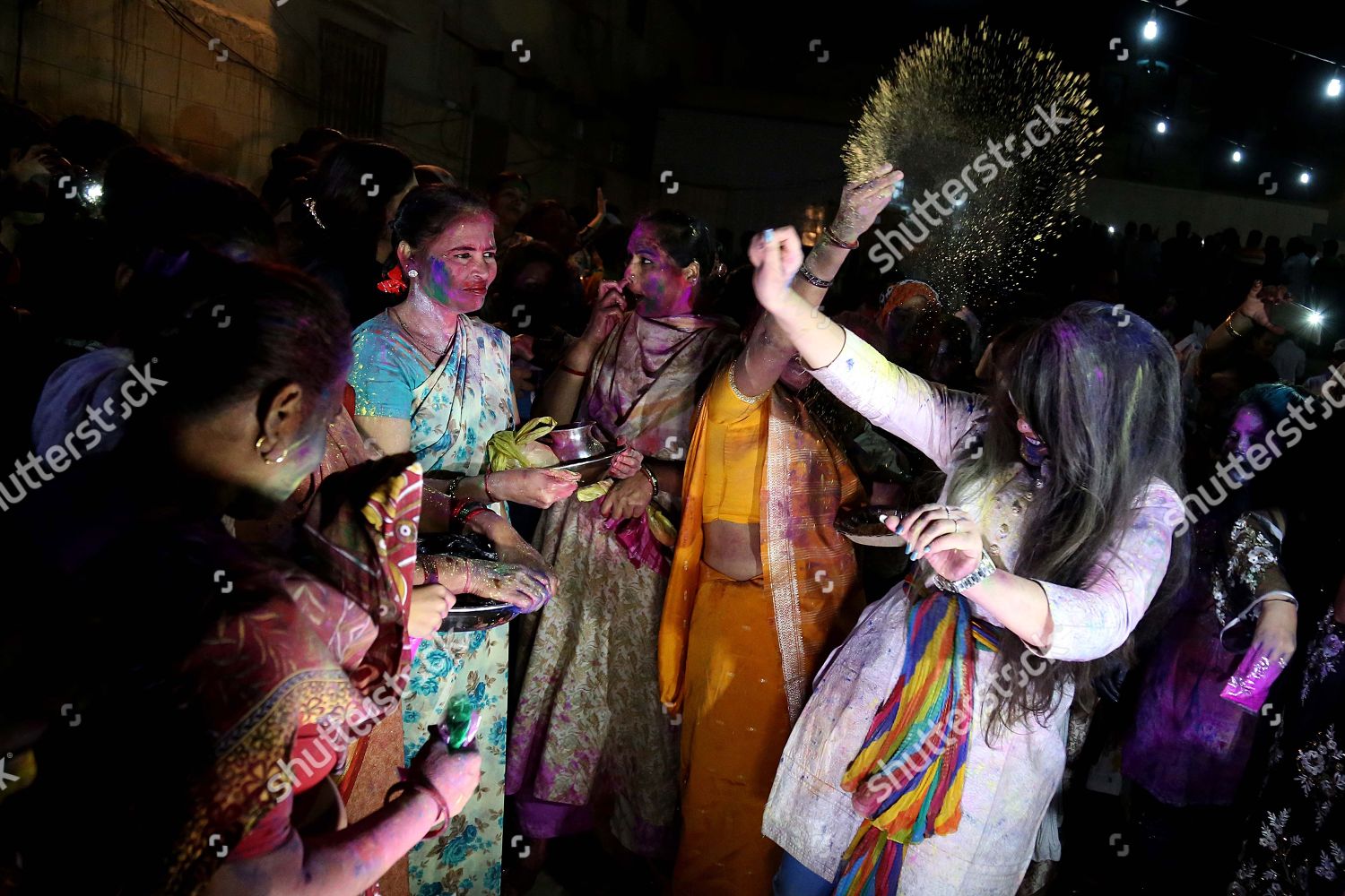 Pakistani Hindus Celebrate Colored Powder During Editorial Stock Photo ...