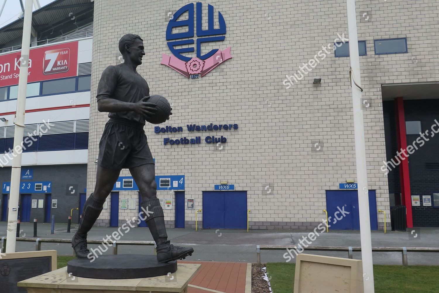 Nat Lofthouse Statue Outside Macron Stadium Editorial Stock Photo ...