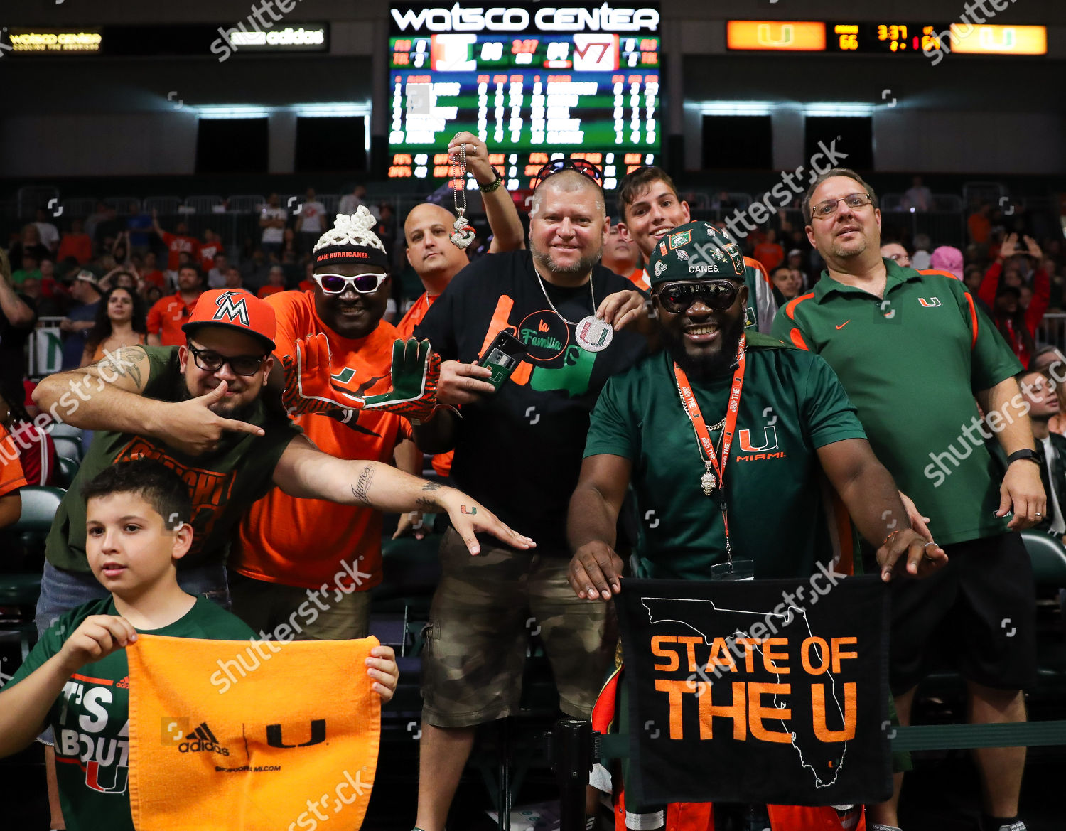 Miami Hurricanes Fans Pose Camera During Editorial Stock Photo - Stock ...