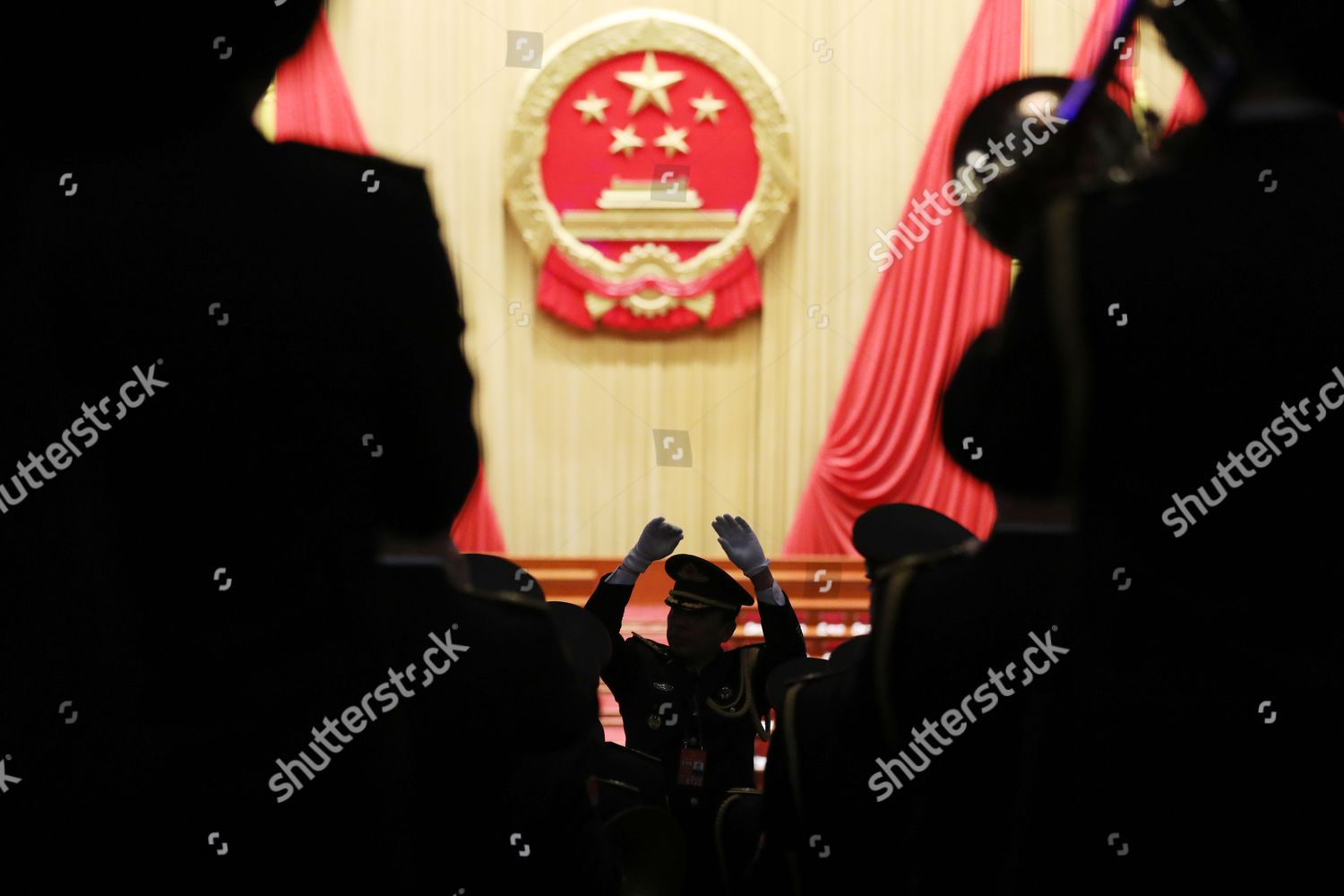 Military Band Conductor Practices During Rehearsal Editorial Stock ...