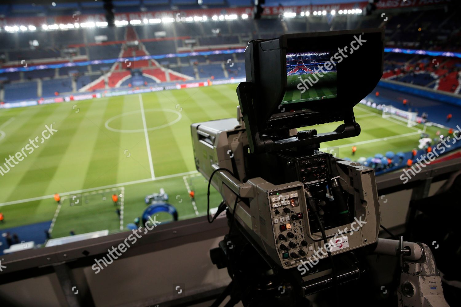 Cameras Overlook Field Prior Uefa Champions Editorial Stock Photo ...