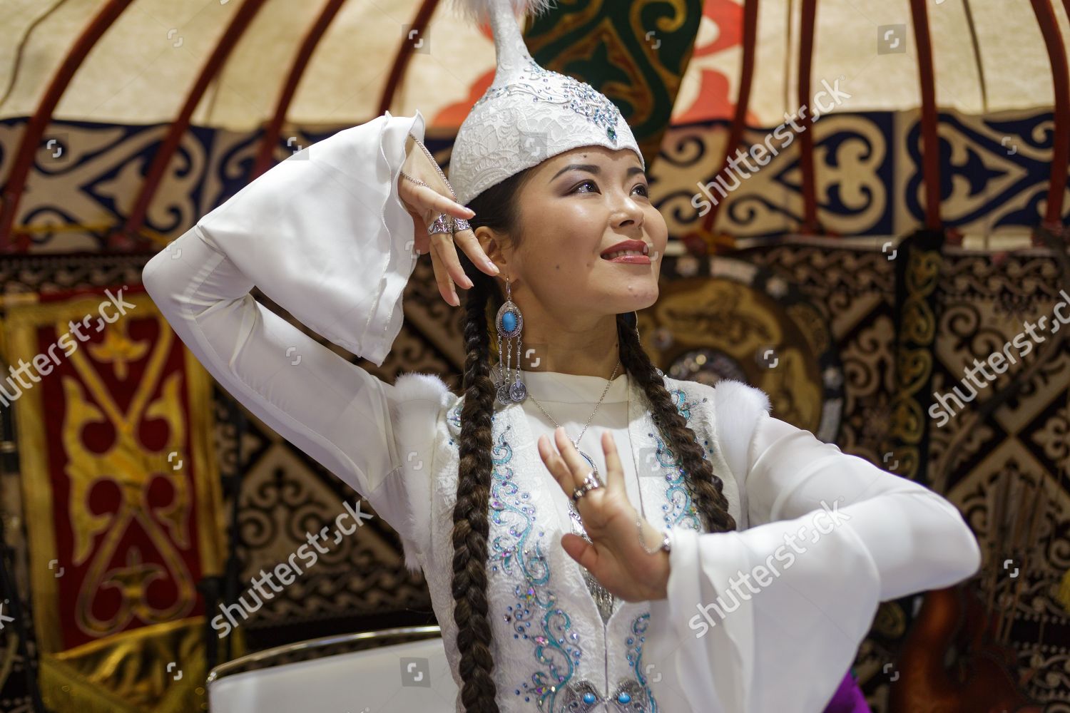 Woman Poses Traditional Costume Kazakhstan Annual Editorial Stock Photo ...