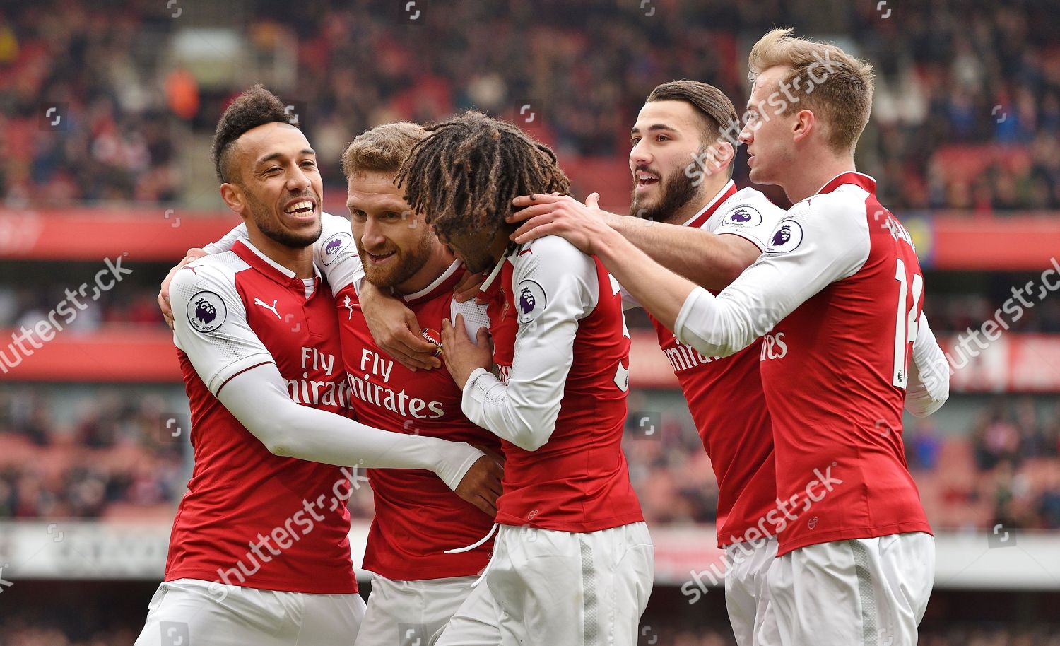 Shkodran Mustafi Arsenal Celebrates Scoring Opening Editorial Stock ...