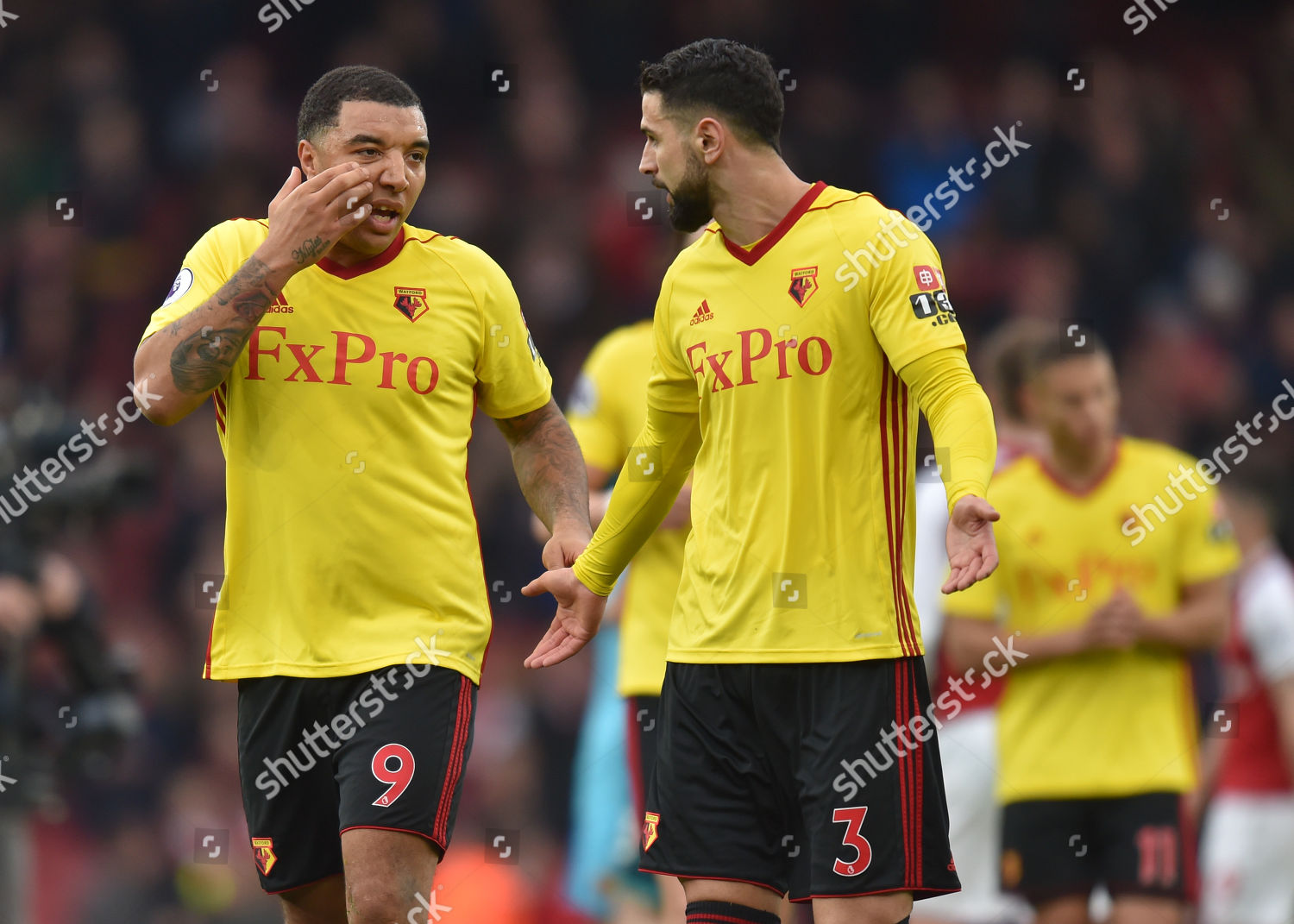 Troy Deeney Watford Talks Miguel Britos Editorial Stock Photo - Stock ...