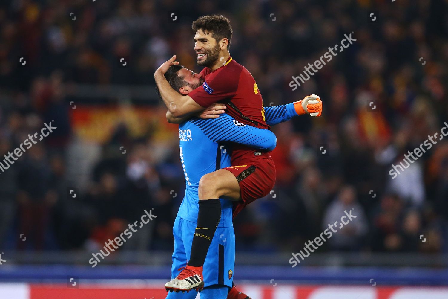 Alisson Becker Federico Fazio Roma Celebration Editorial Stock Photo ...