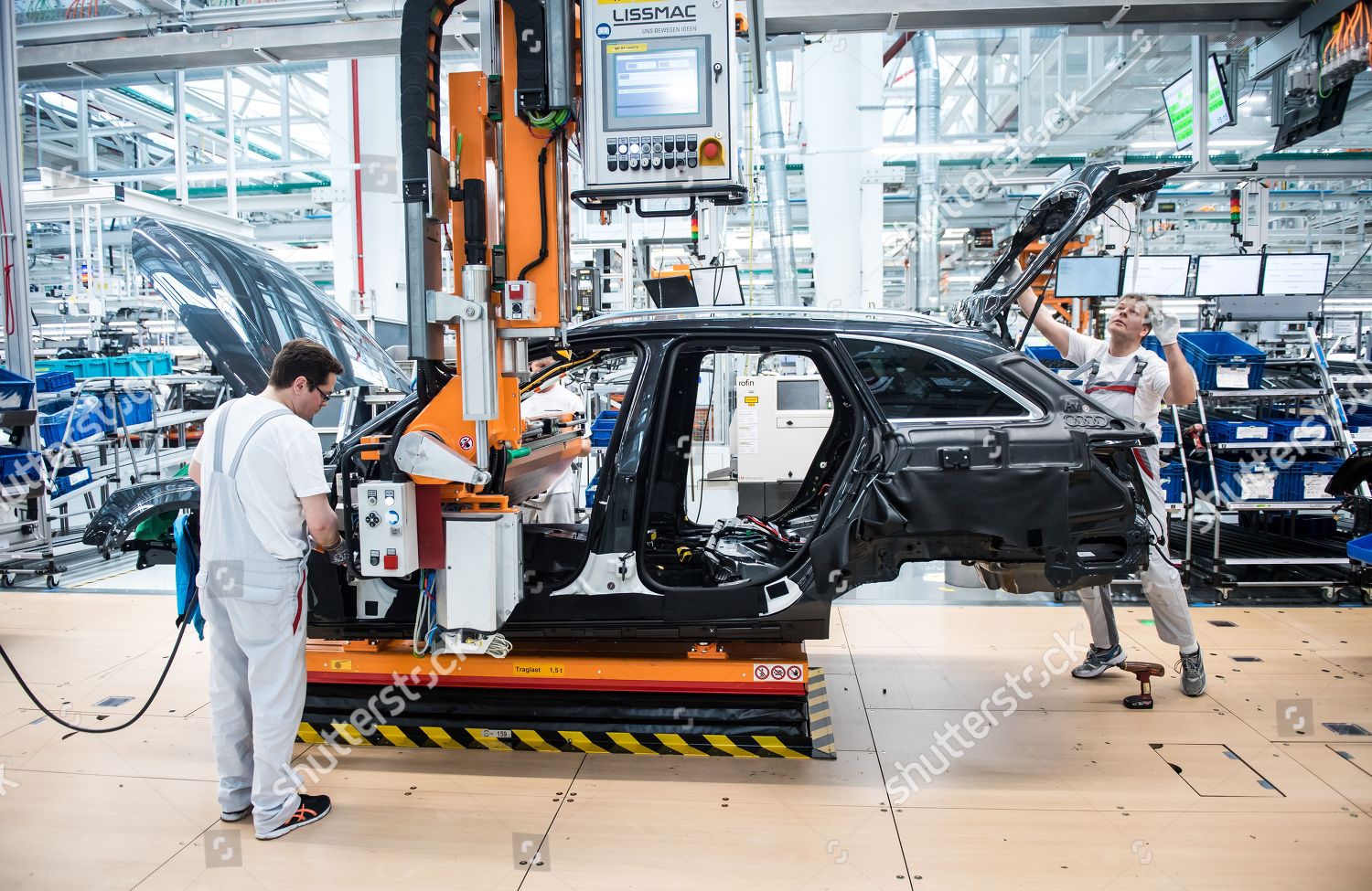 Worker Assembles Cockpit New Audi Audi Editorial Stock Photo - Stock ...