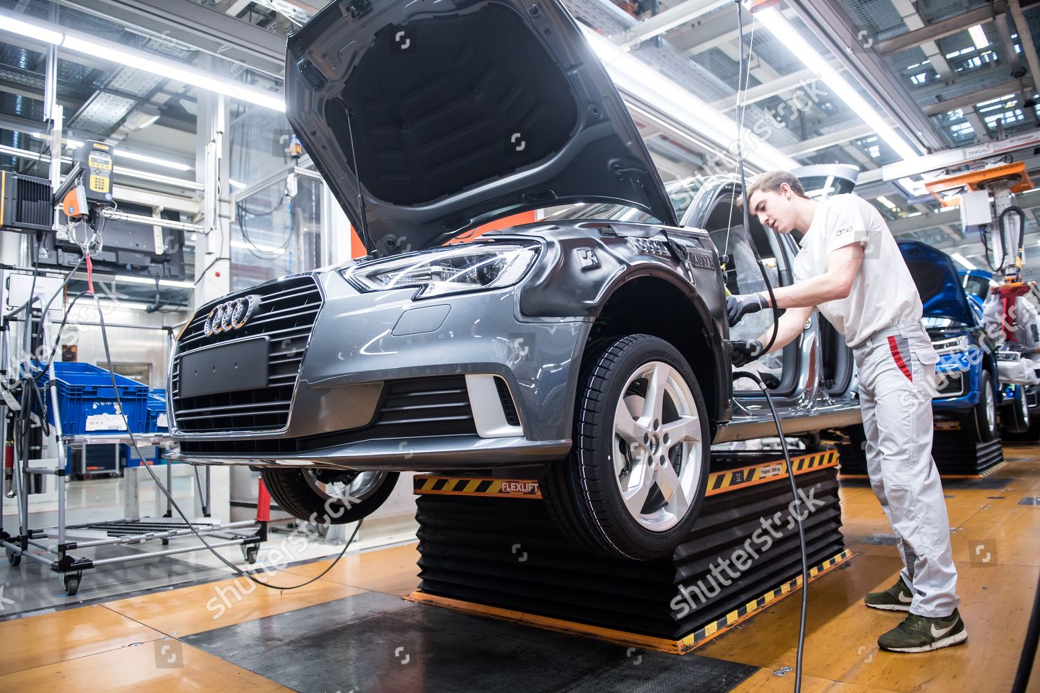 Worker Assembles Front Seat New Audi Editorial Stock Photo - Stock ...