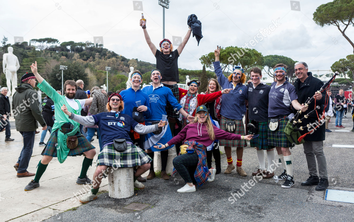 Group Excited Scottish Supporters Before Game Editorial Stock Photo ...