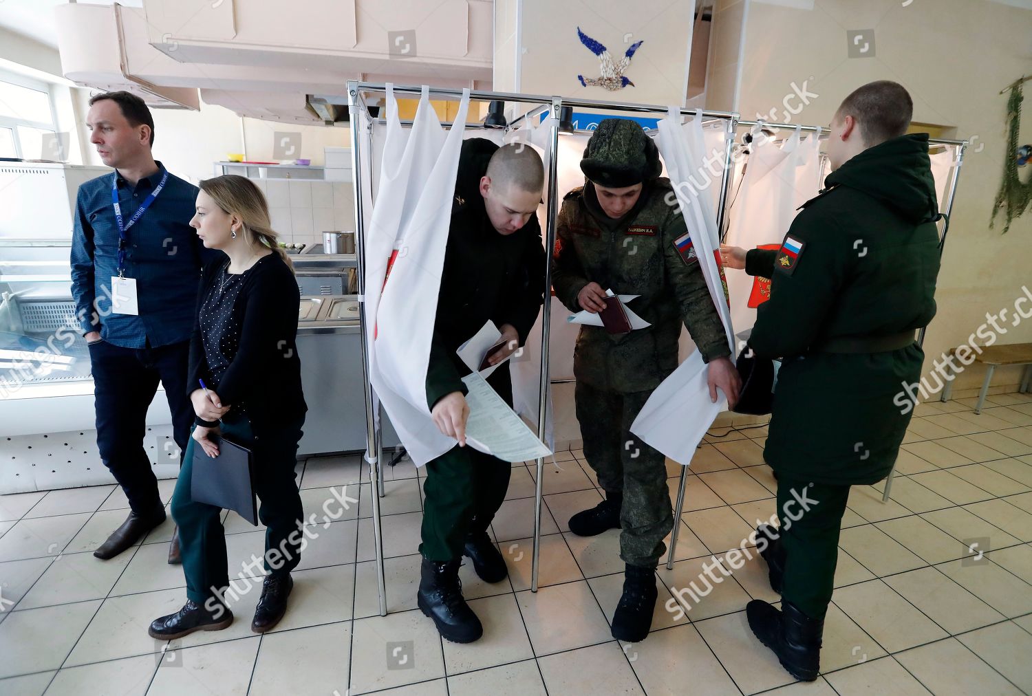 Russian Soldiers Leave Booth While Voting Editorial Stock Photo - Stock ...