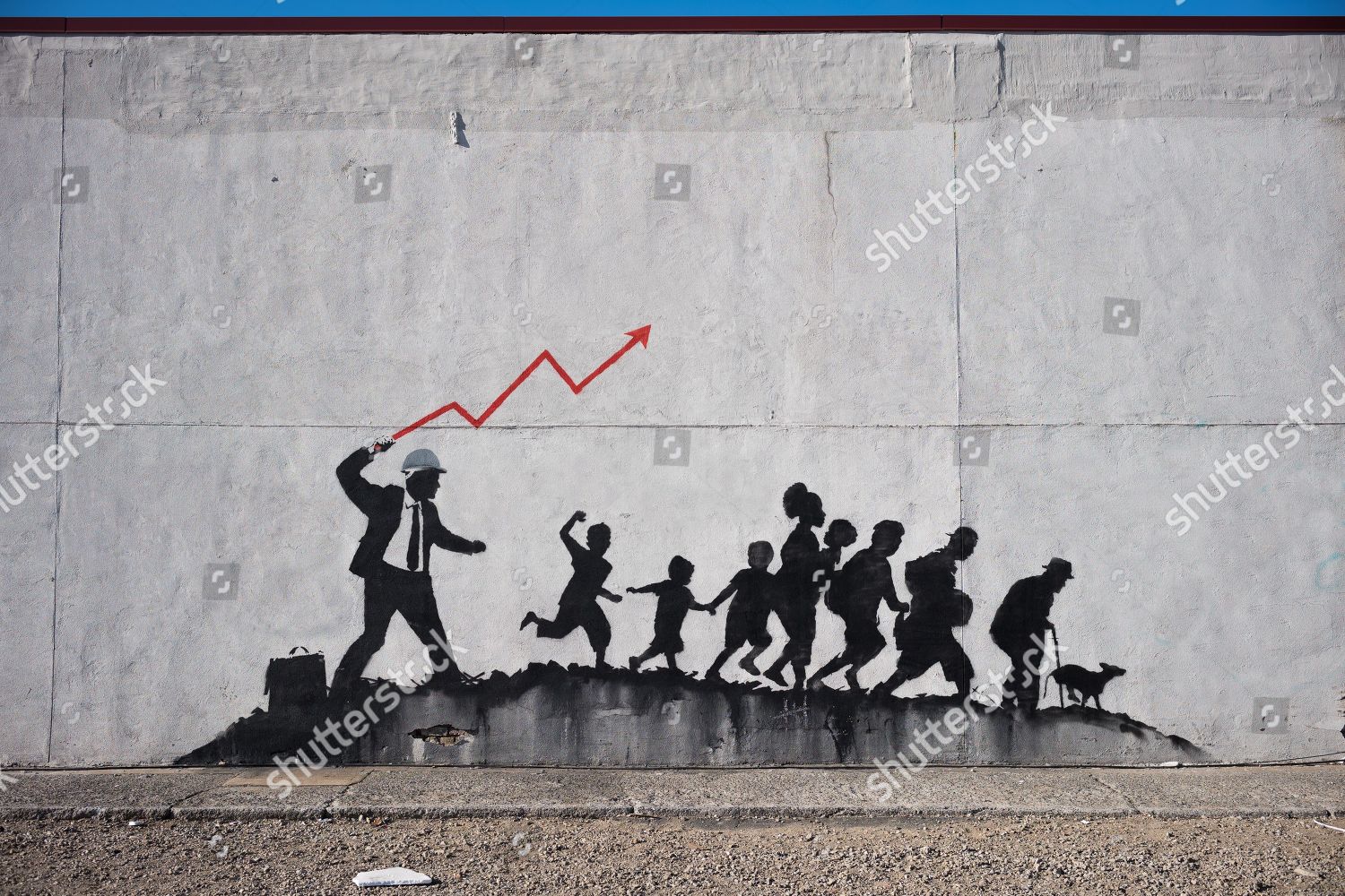 Banksy Painting Protesting Gentrification Spotted Abandoned Editorial ...