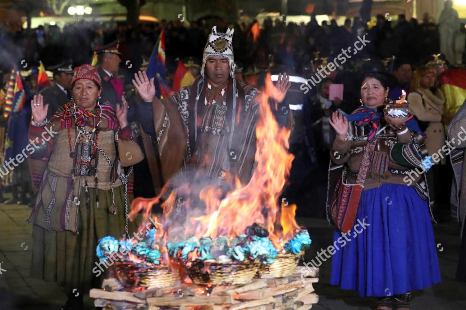 Priests Aymara Indigenous Nation Present Flowers Editorial Stock Photo ...