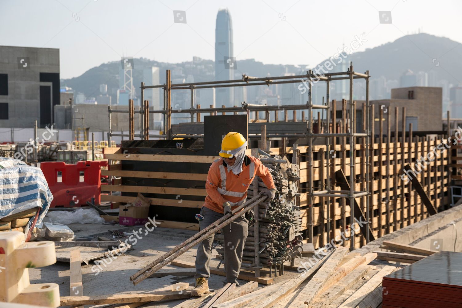 Construction Workers Carry Out Work On Editorial Stock Photo - Stock ...