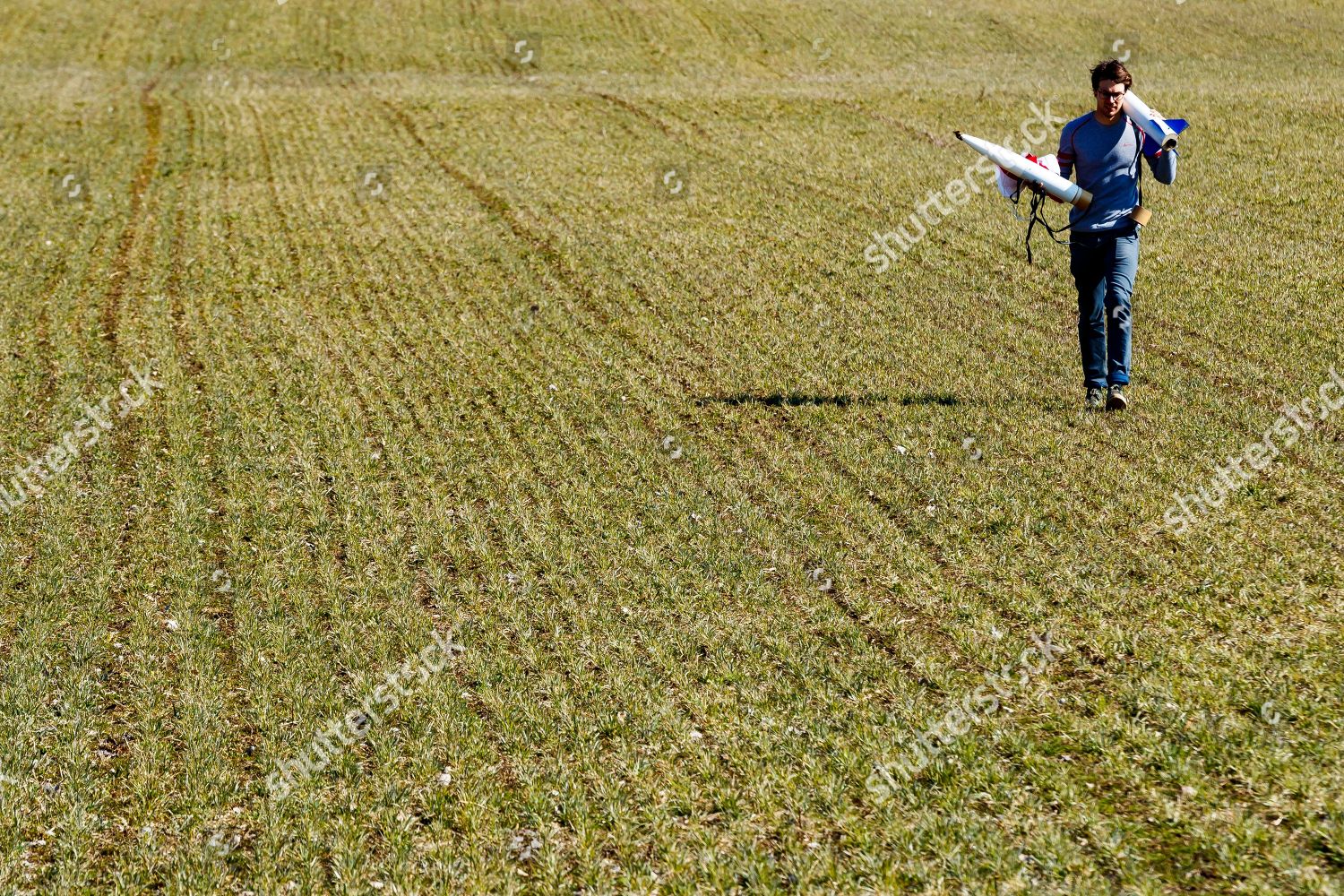 Man Carries His Rocket During Advanced Editorial Stock Photo - Stock ...