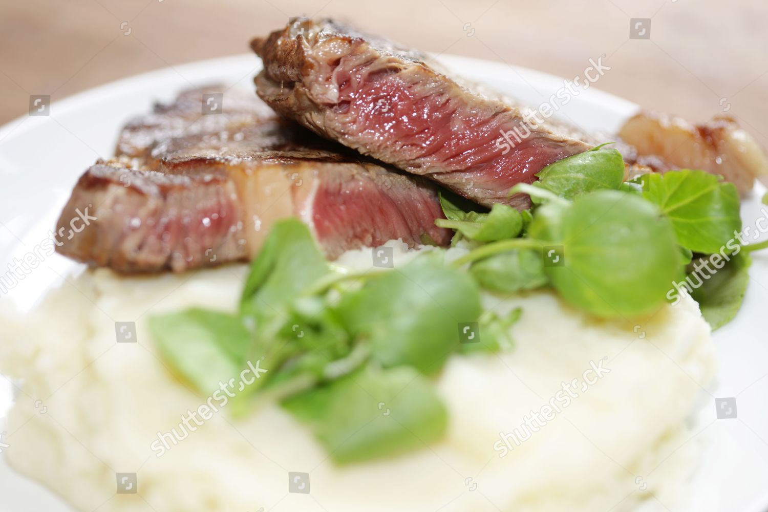 Steak Mash Potato Watercress Editorial Stock Photo - Stock Image ...