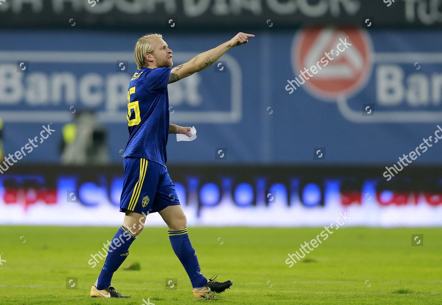 SWEDEN'S JOHAN LARSSON REACTS DURING INTERNATIONAL Editorial Stock ...
