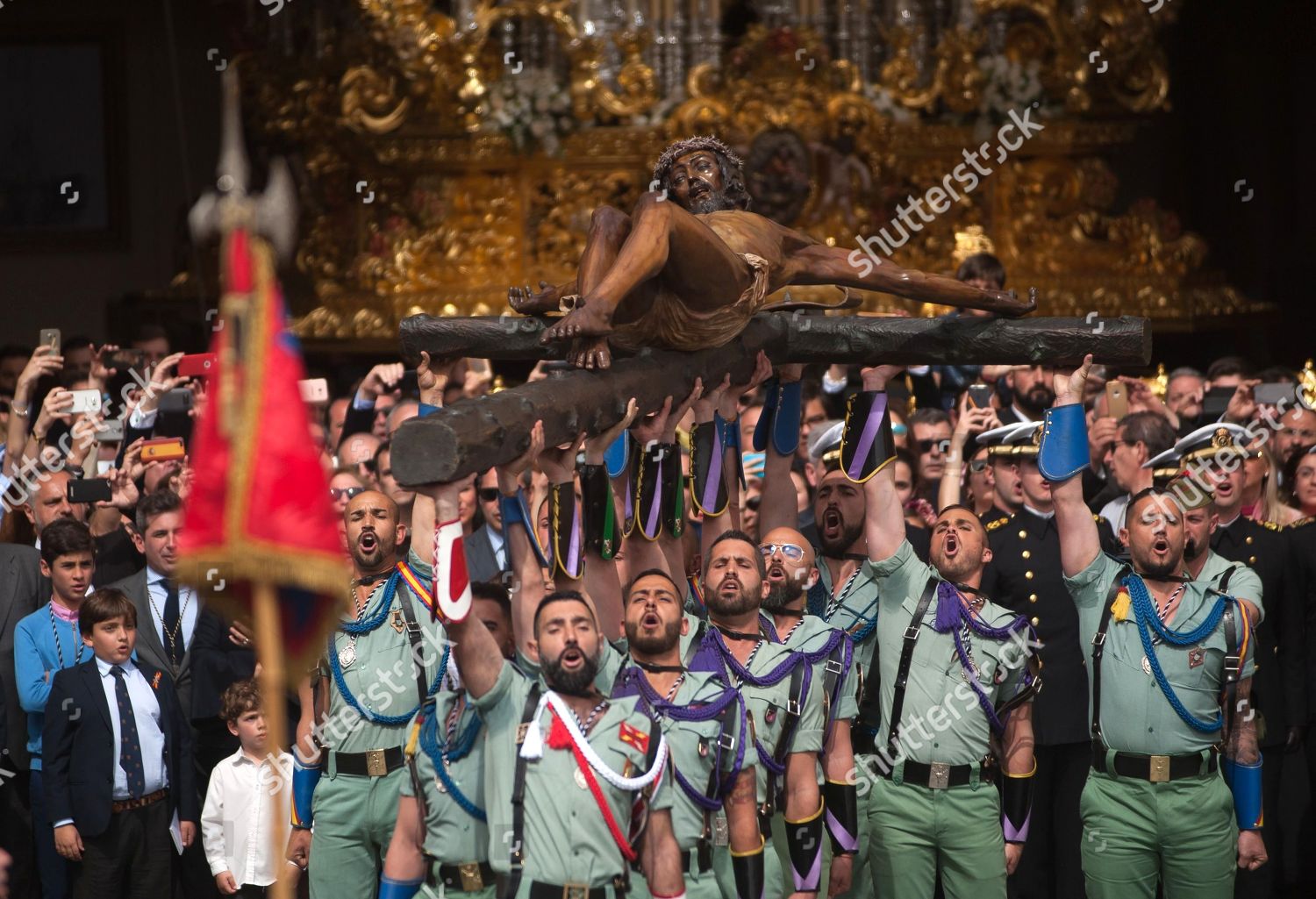 Spanish Legionnaires Carrying Figure Cristo De Editorial Stock Photo ...