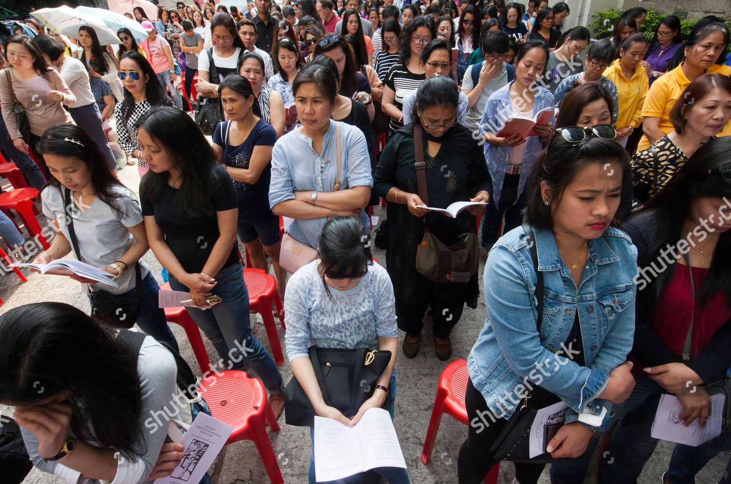 Filipina Domestic Helpers Celebrate Easter Good Editorial Stock Photo ...