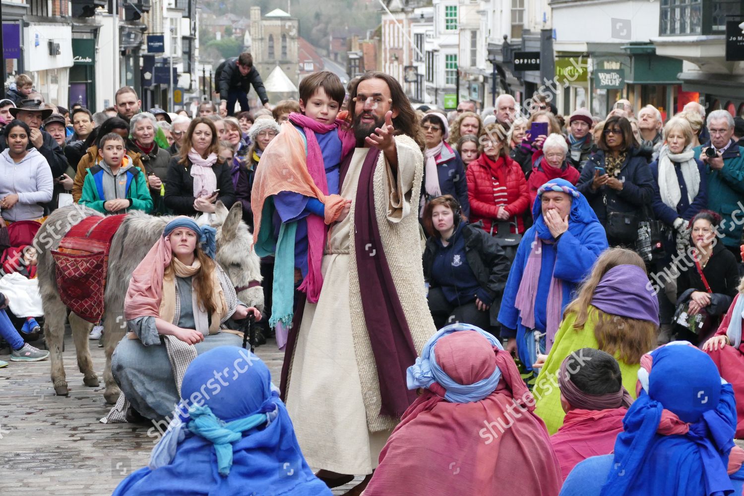 Wintershall Players Reenact Passion Jesus Guildford Editorial Stock ...