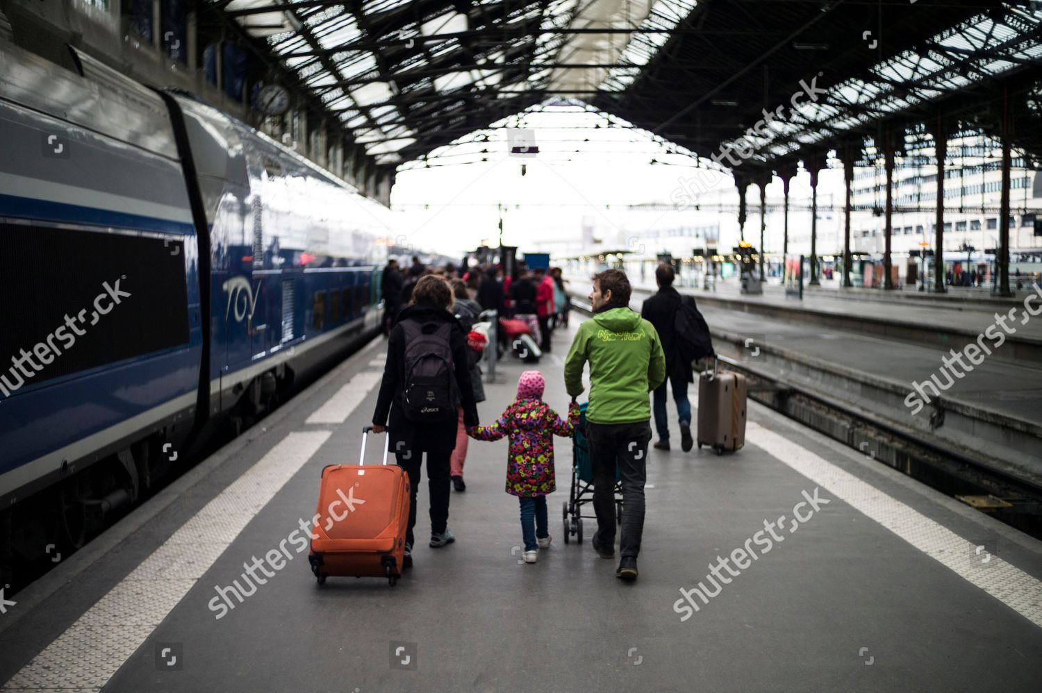 Railways Passengers Walk Along Platforms During Editorial Stock Photo ...
