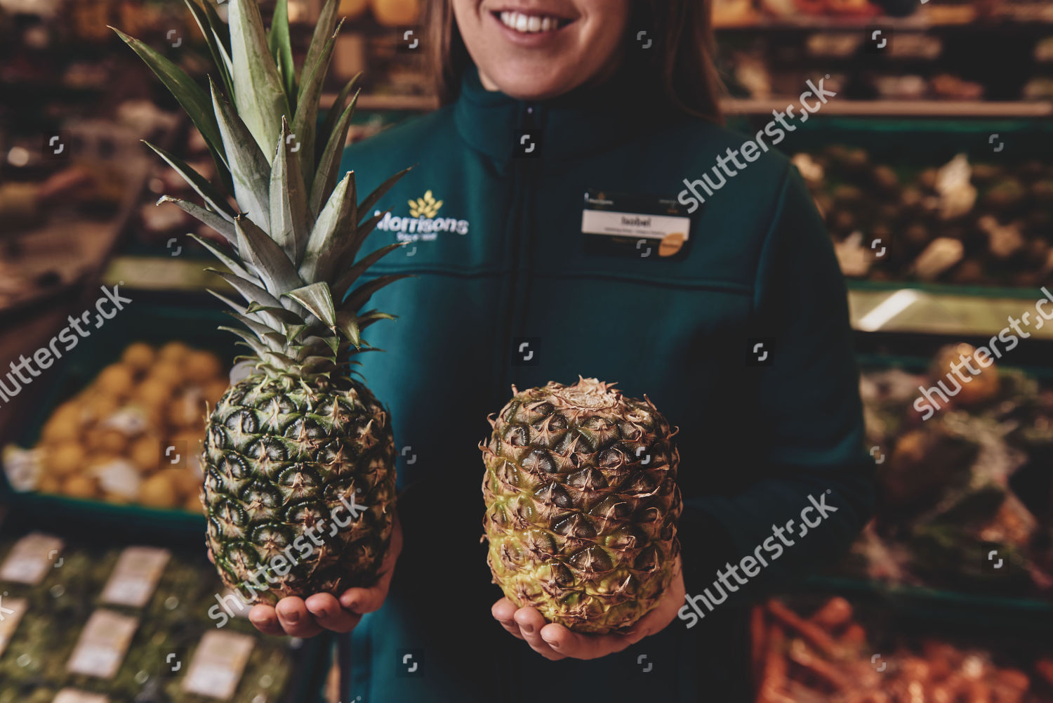 Comparison Between Wonky Pineapple Standard Pineapple Editorial Stock ...