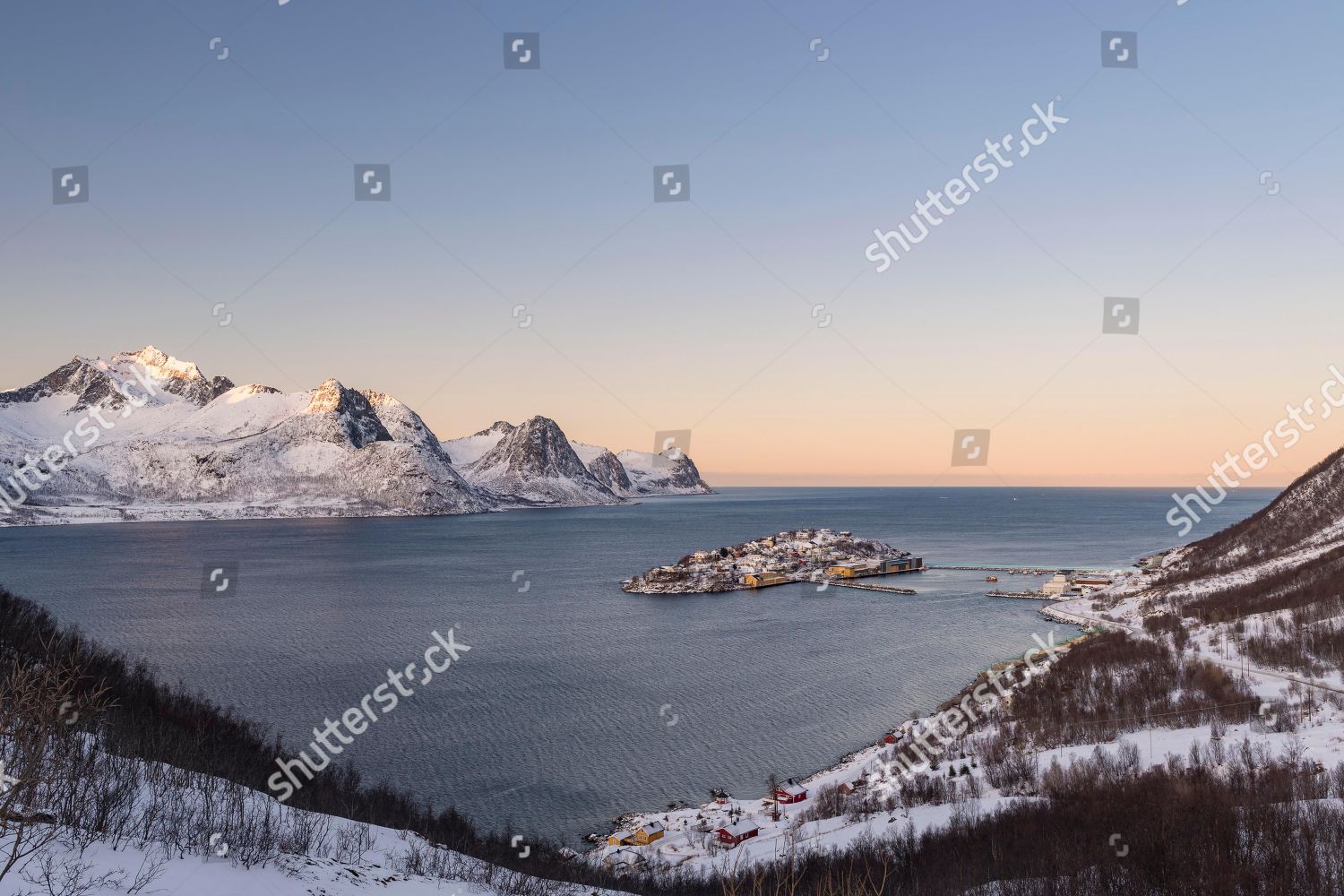 View Fishing Village Husoy Husoey Senja Editorial Stock Photo - Stock ...