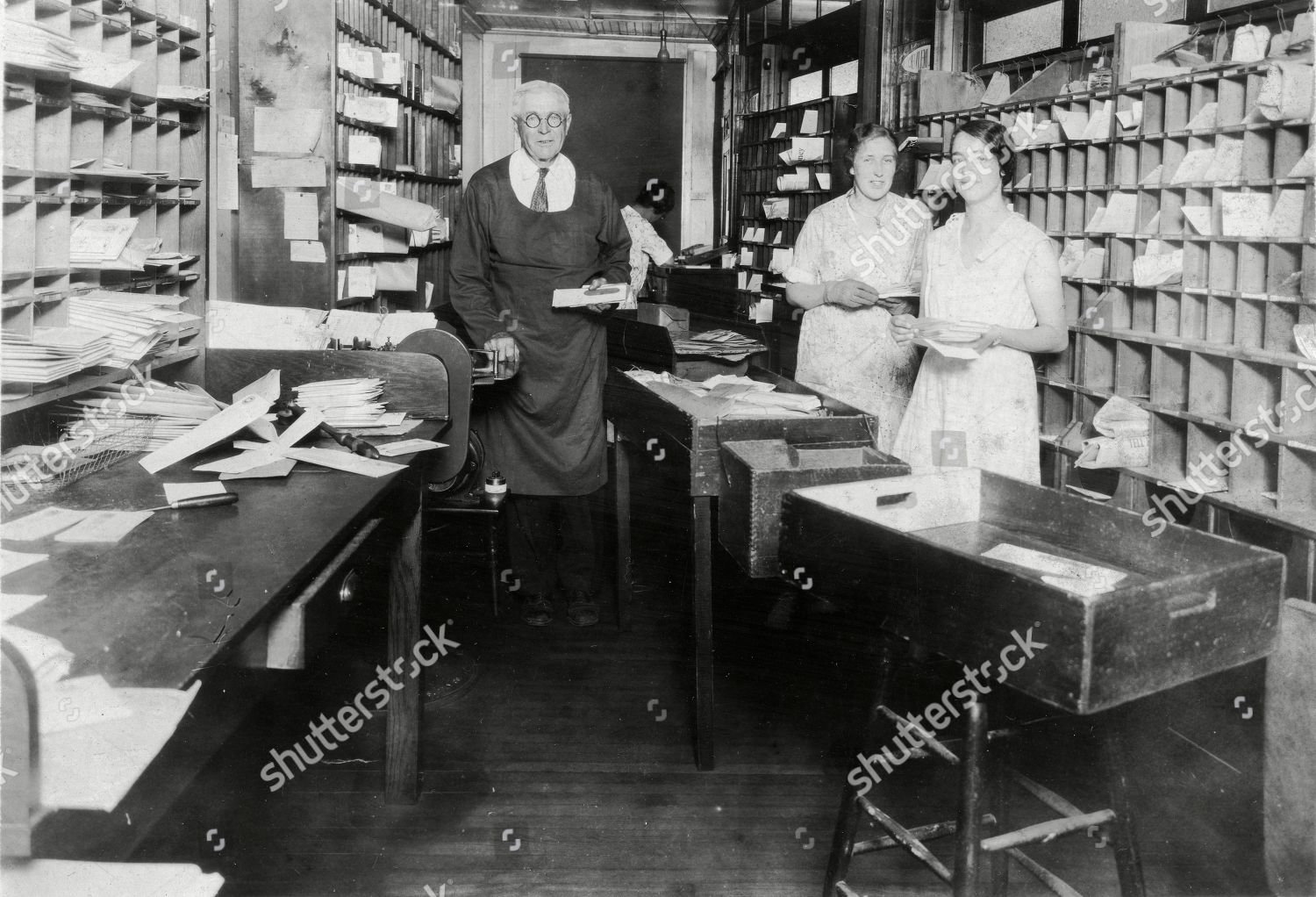 Man Two Women Working Post Office Editorial Stock Photo - Stock Image ...