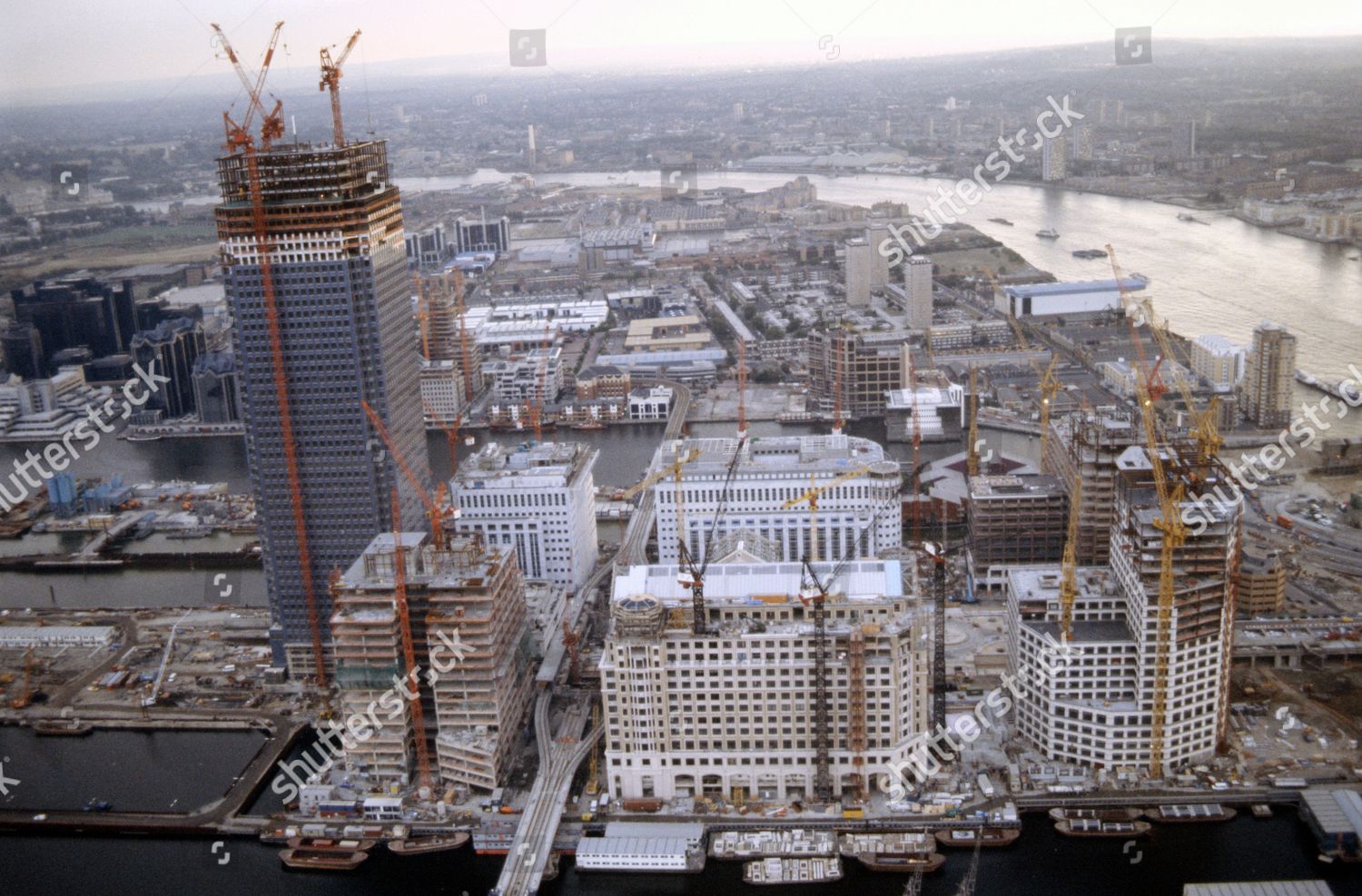 Canary Wharf Under Construction London Docklands Editorial Stock Photo ...