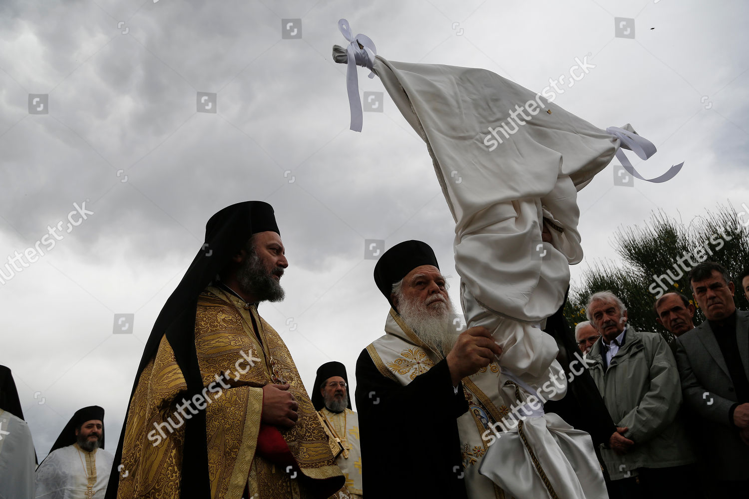 Greek Orthodox Priests Carry Body Christ Editorial Stock Photo - Stock ...