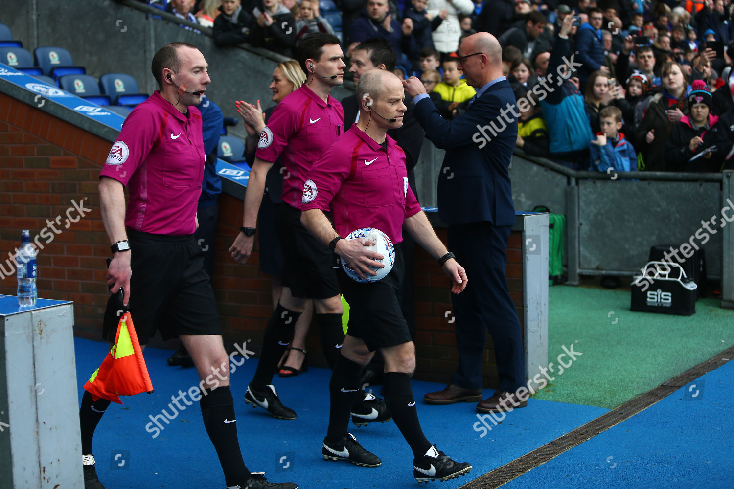 Referee Andy Woolmer Leads Out Sides Editorial Stock Photo - Stock ...