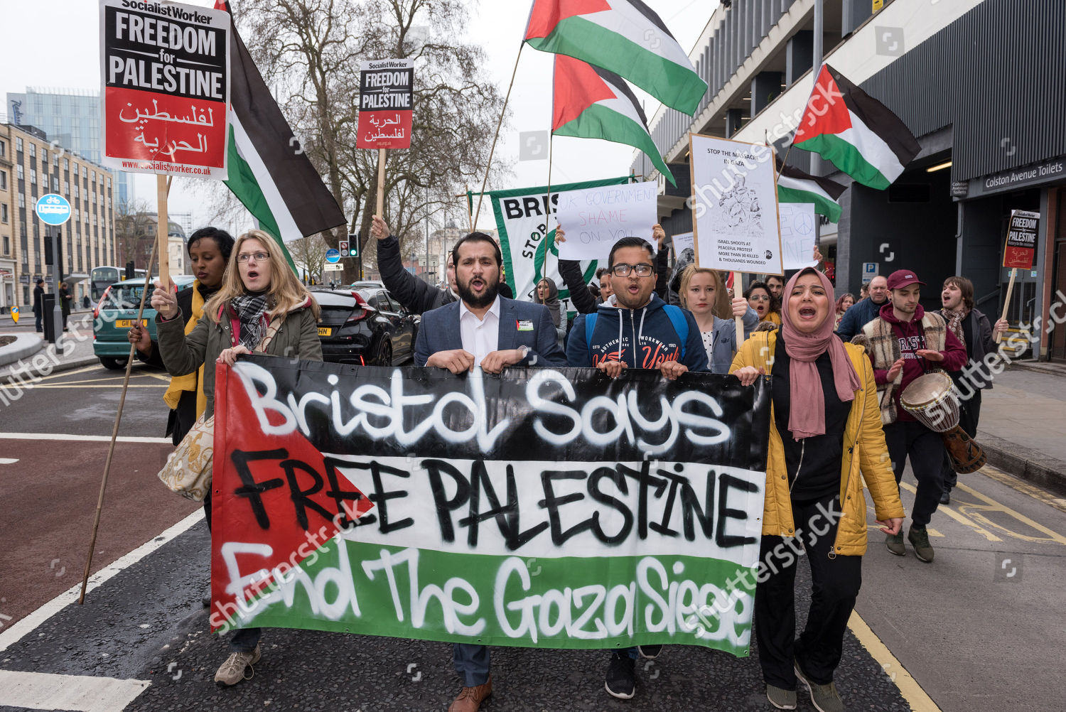 Protest Bristol City Centre Support Gaza Editorial Stock Photo - Stock ...