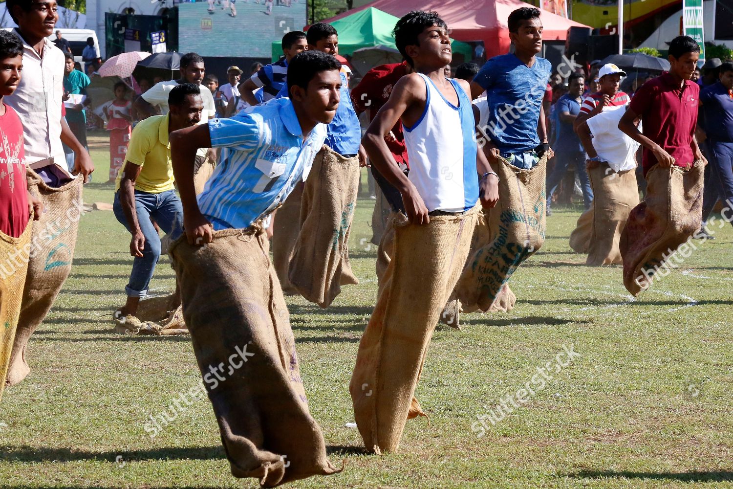 Sri Lankan Youngsters Compete Sack Race Editorial Stock Photo - Stock ...