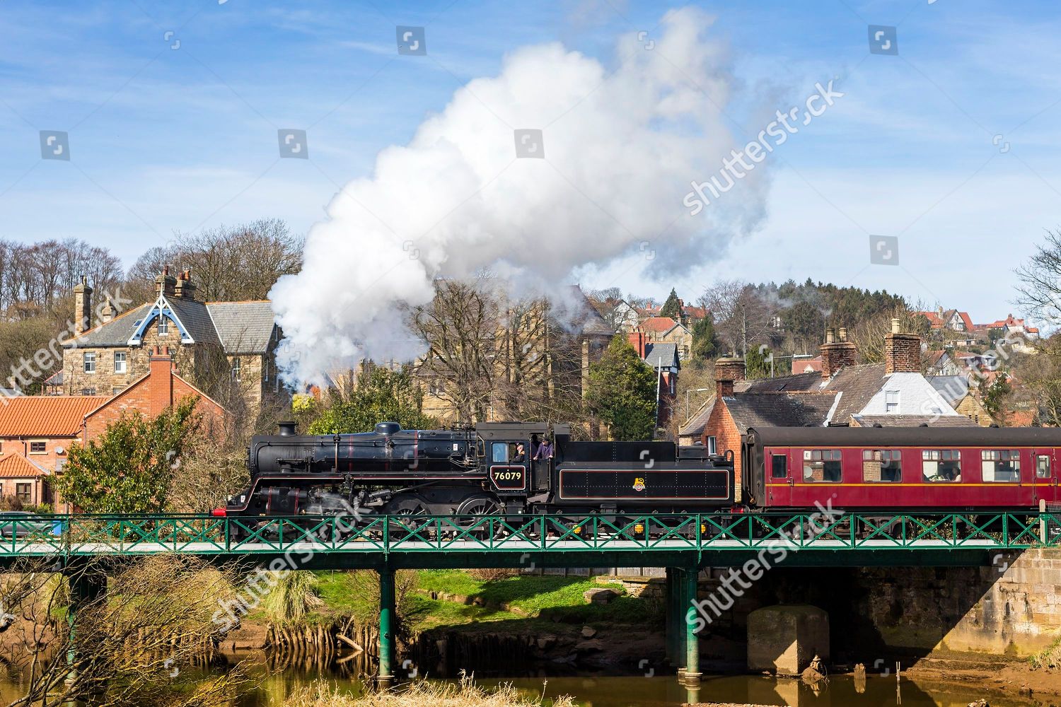 1957 Steam Locomotive 76079 Travels Across Editorial Stock Photo ...