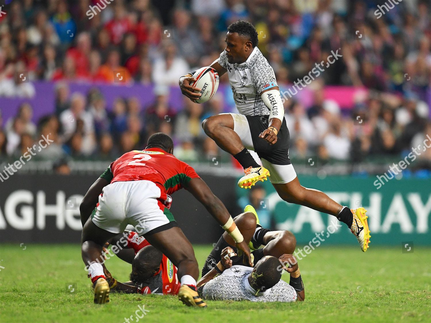 Fijian Player Amenoni Nasilasila Leaps Over Editorial Stock Photo ...