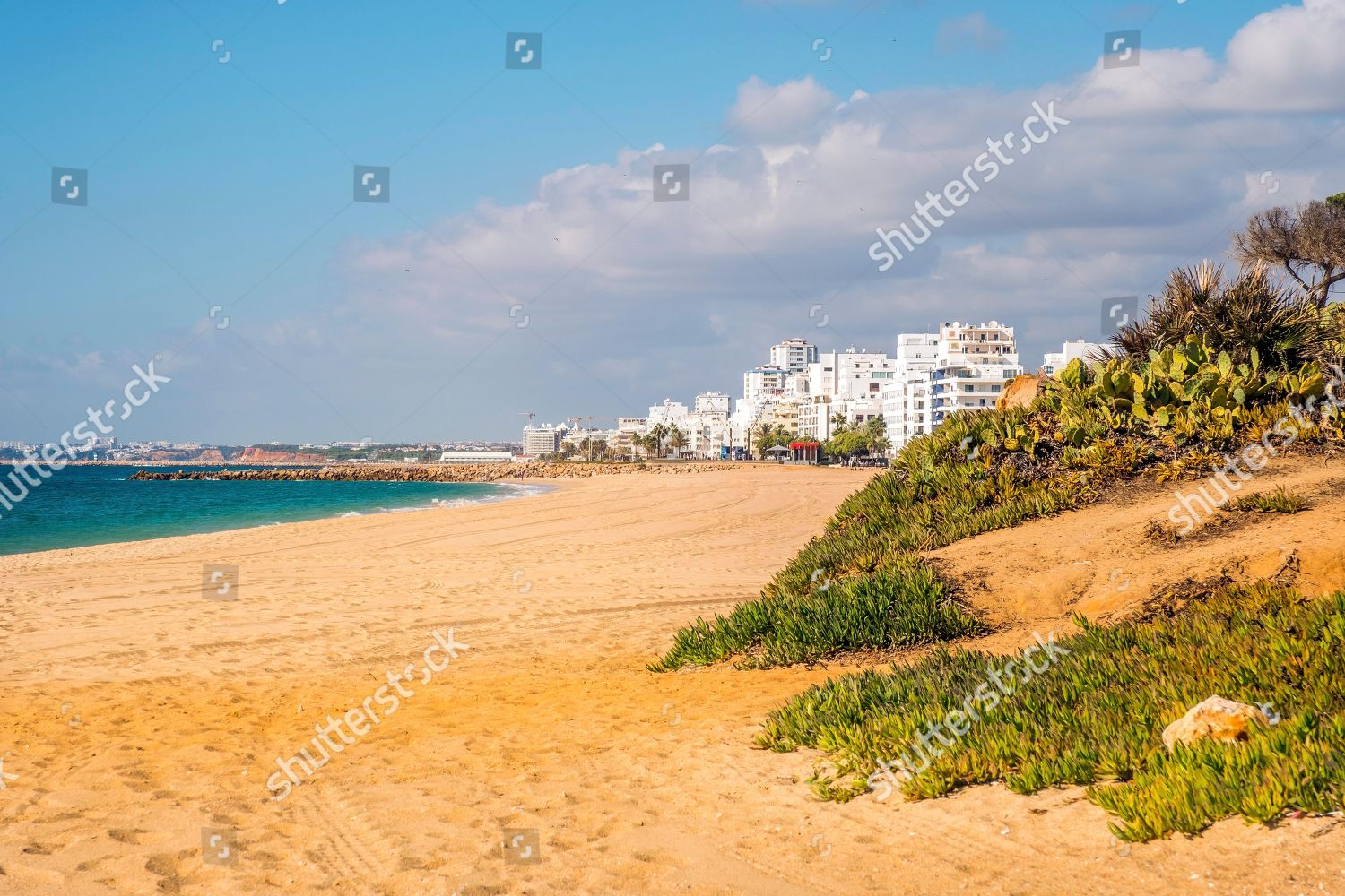 Wide Sand Beach Apartement Resorts Quarteira Editorial Stock Photo ...