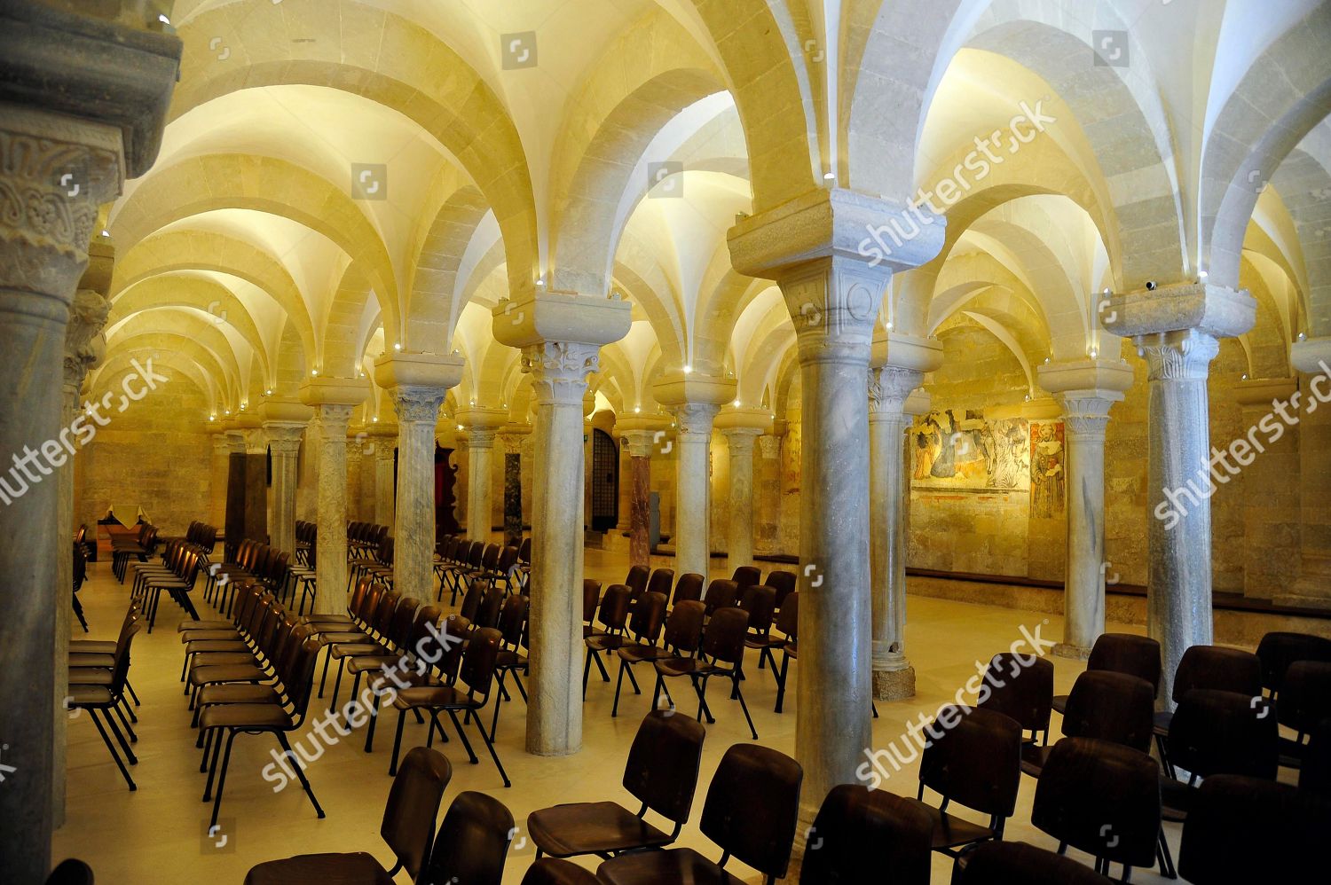 Crypt Pillar Hall Cathedral Santa Maria Editorial Stock Photo - Stock ...