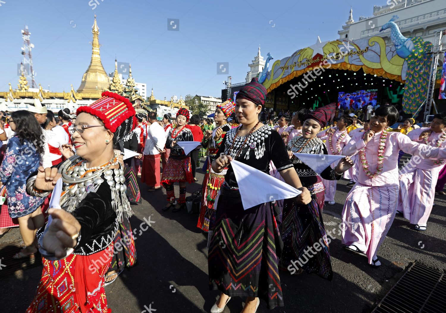 Kachin Ethnic People Perform Traditional Dance Editorial Stock Photo ...
