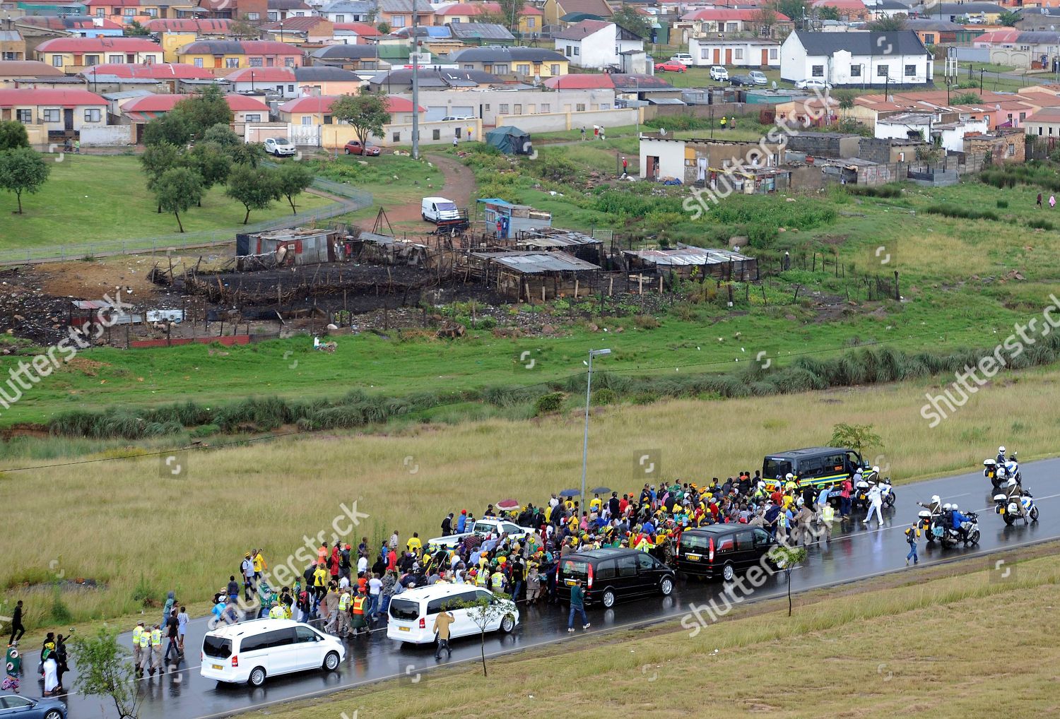Funeral Procession Carrying Coffin Winnie Madikizelamandela Editorial ...